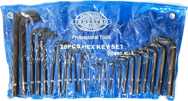 25PC Allen Key Set - S2 Steel